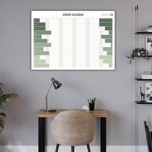 2025 Digital School Calendar | Size A0 Optimized Print | One Page PDF ...