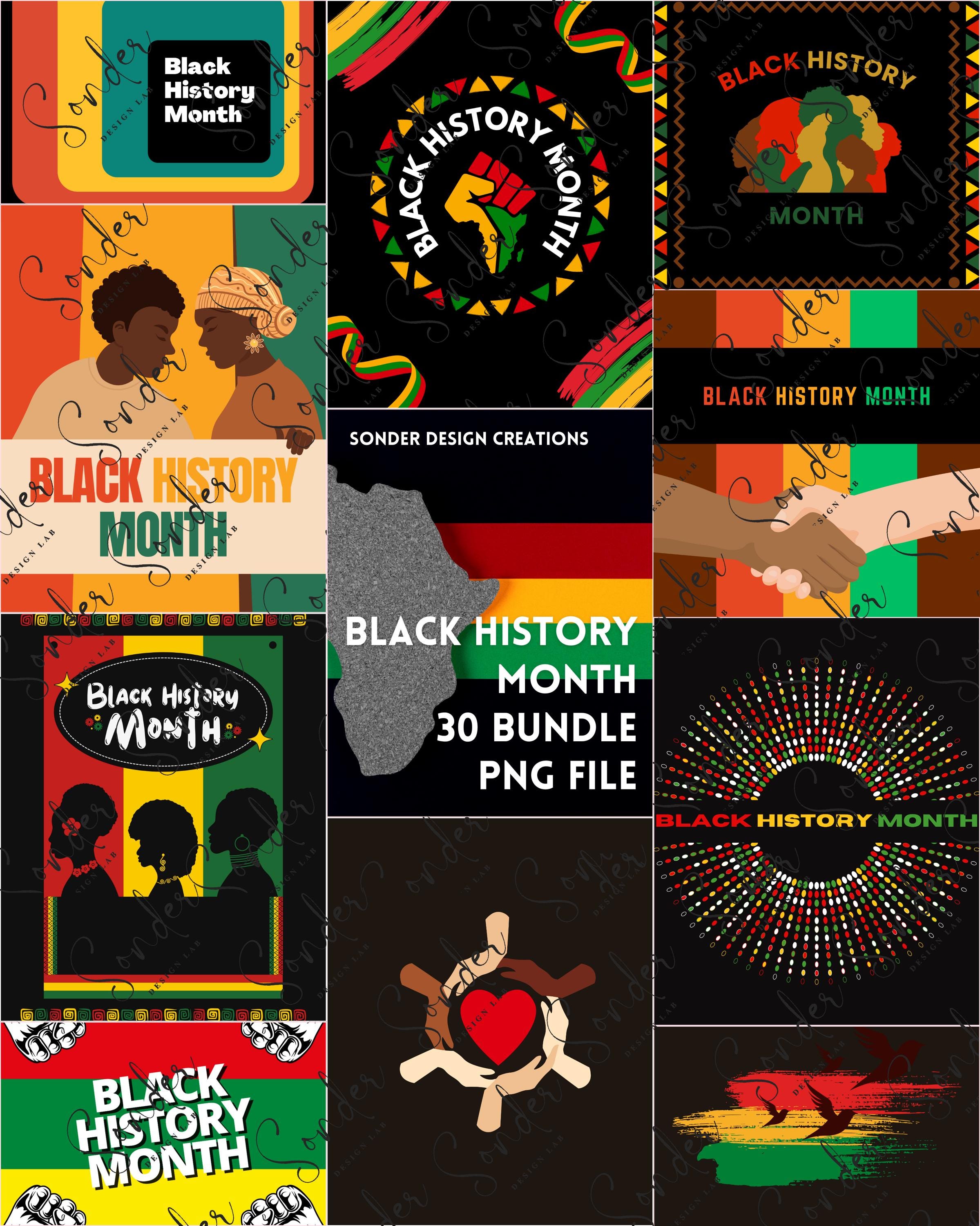 Downloadable Black History Month PNG Bundle, 30 Black History Month PNG ...