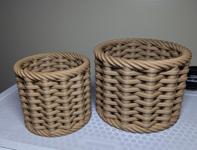 Woven Wicker Basket - 3D Printed - Multiple Size/color Options - Etsy