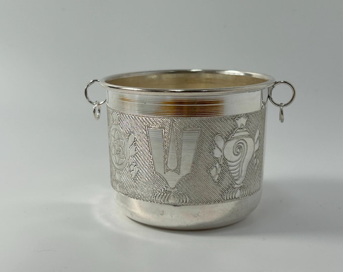 Pure Silver Gangalam, Shanku Chakra and Vinayaka Prasadham Bowls, Small ...
