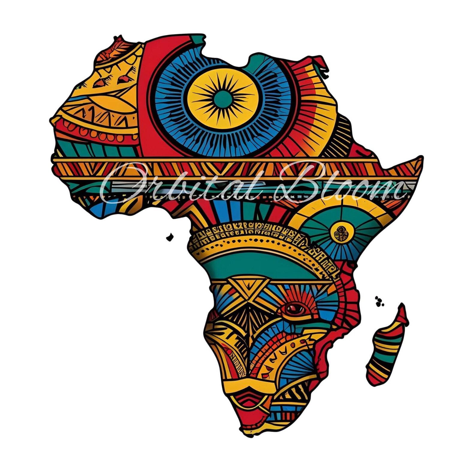 Colorful African Map Printable Art – Afrocentric Digital Download ...
