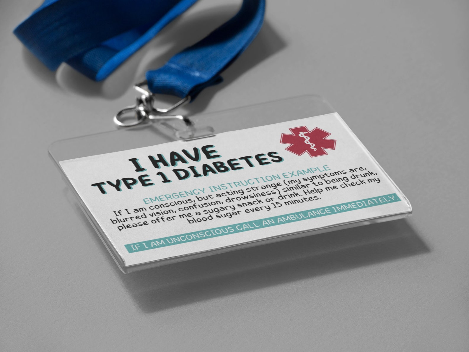 Type 1 Diabetes ID Card Medical ID Card Editable PDF | Etsy New Zealand