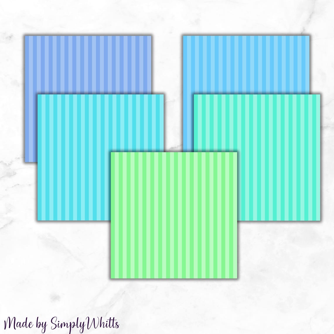 Pastel Striped Digital Paper: Seamless Scrapbook Backgrounds (20 JPG ...