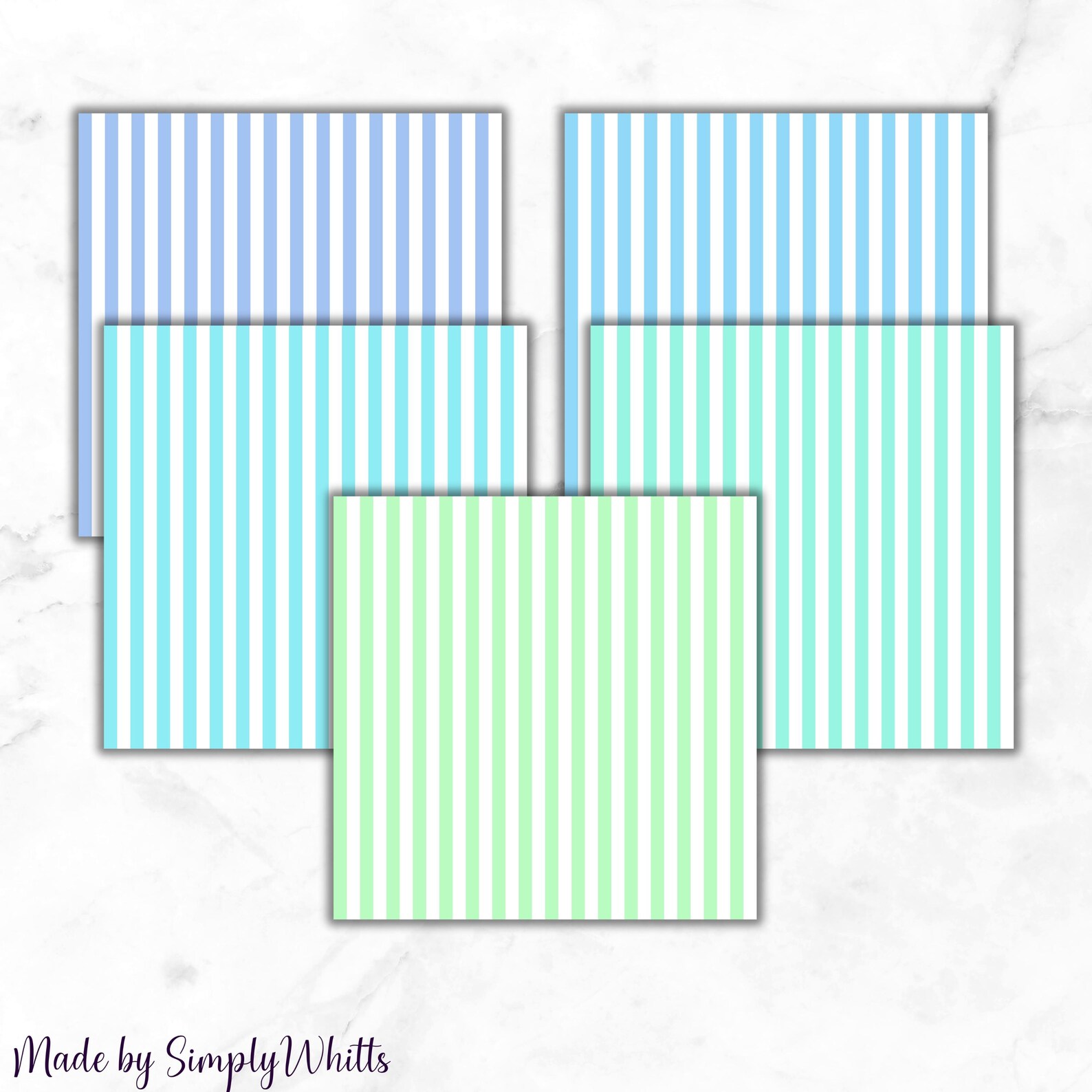 Pastel Striped Digital Paper: Seamless Scrapbook Backgrounds (20 JPG ...