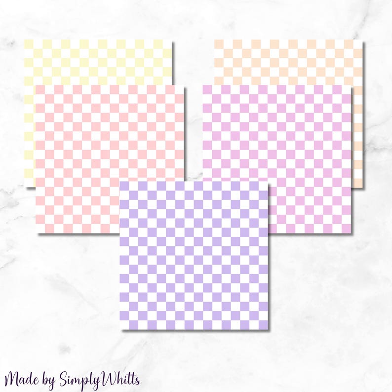 Pastel Checkered Digital Paper: Seamless Scrapbook Patterns (digital ...