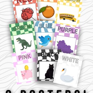 Checker Print Color Posters for Classroom - Etsy