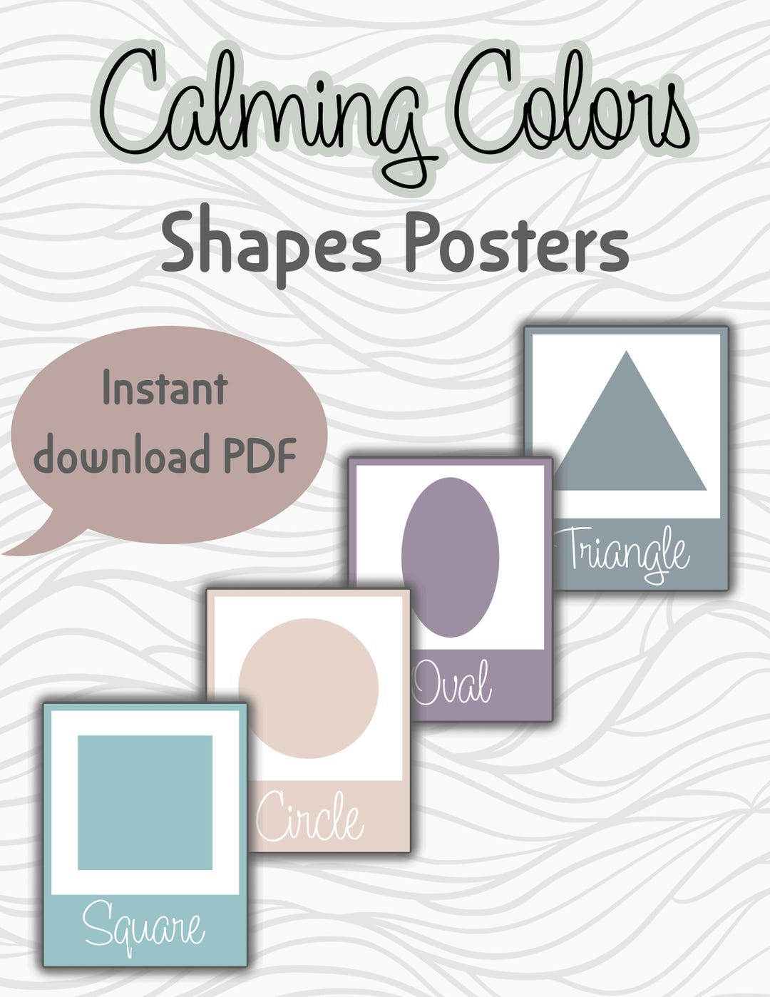 Calming Colors 2D Shape Posters, Shape Posters With Calming Tones - Etsy