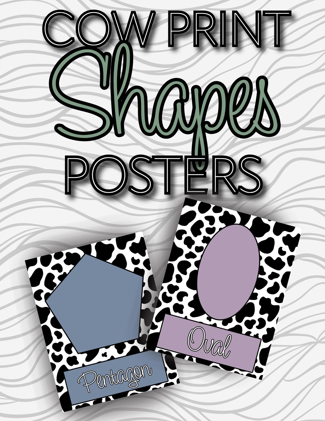 Cow Print 2D Shapes Posters, Educational Visuals Cow Print Posters ...