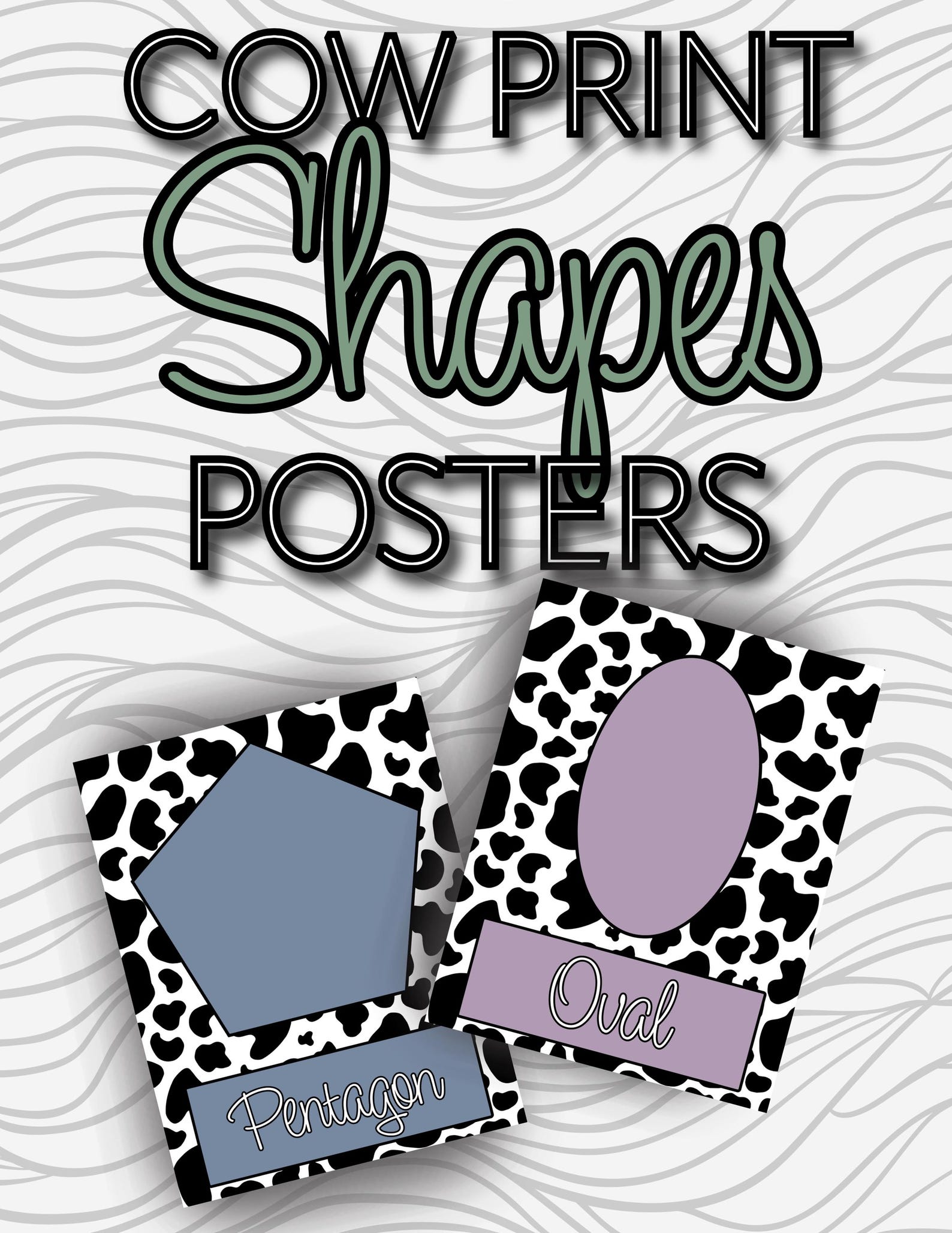 Cow Print 2D Shapes Posters, Educational Visuals Cow Print Posters ...