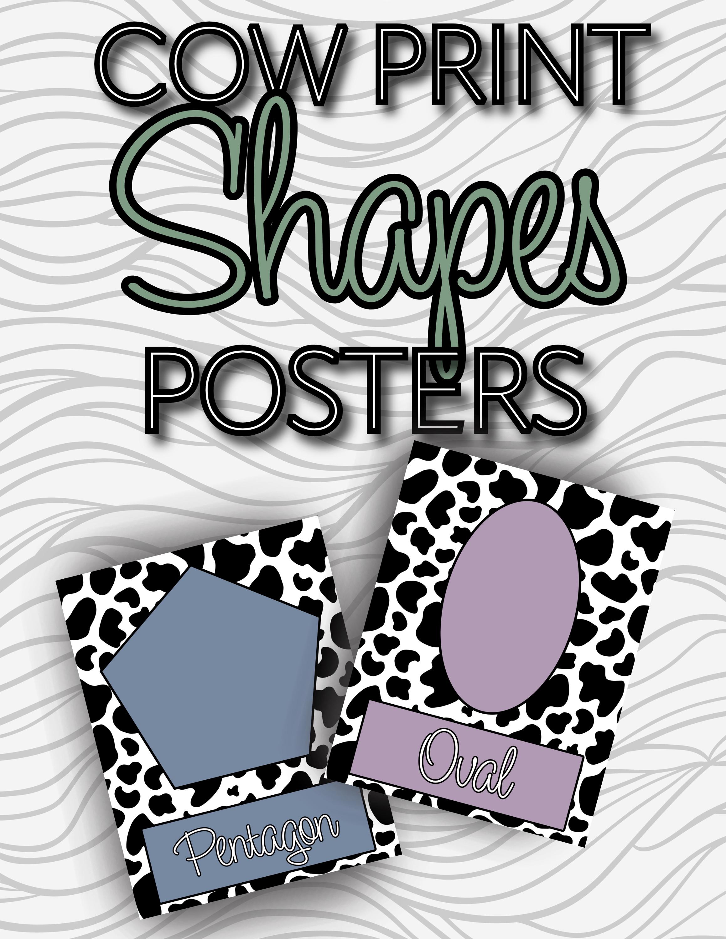 Cow Print 2D Shapes Posters, Educational Visuals Cow Print Posters ...