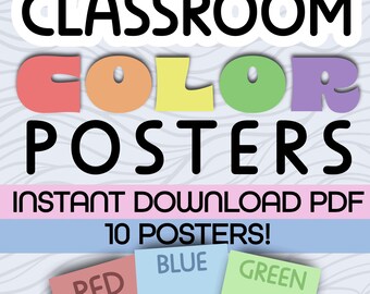 Cute Classroom Color Posters Color Flashcards and Color Mats for ...