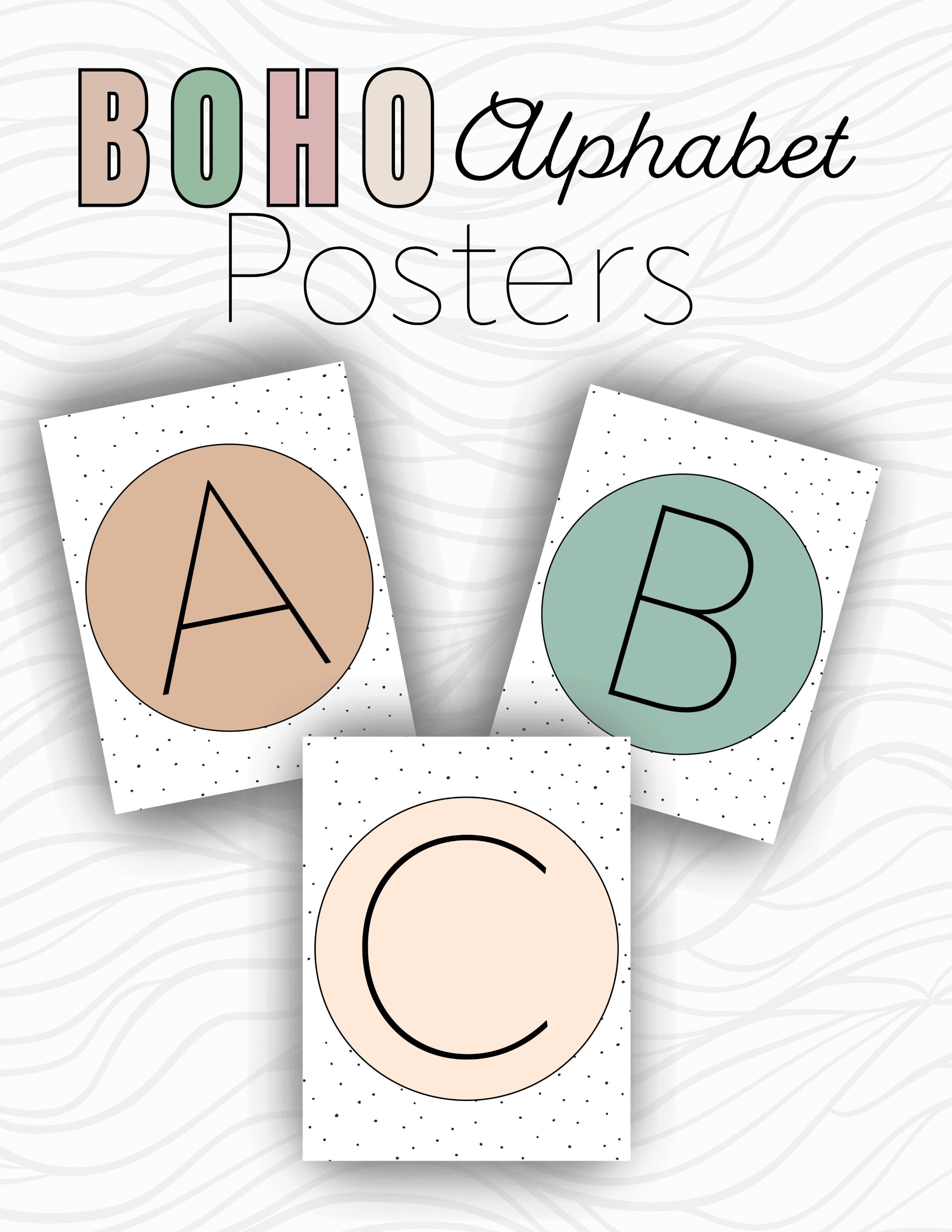 Boho Alphabet Decals - Etsy