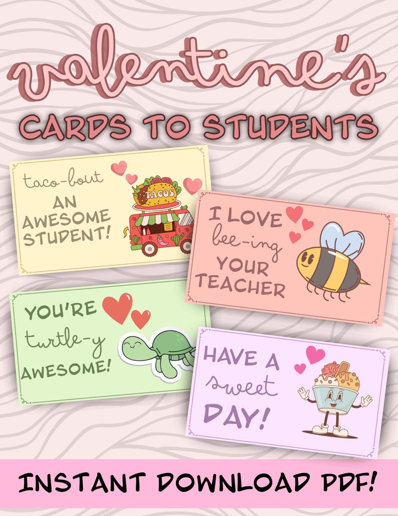 Valentines Day Cards From Teach to Student, Teacher VDAY Cards - Etsy