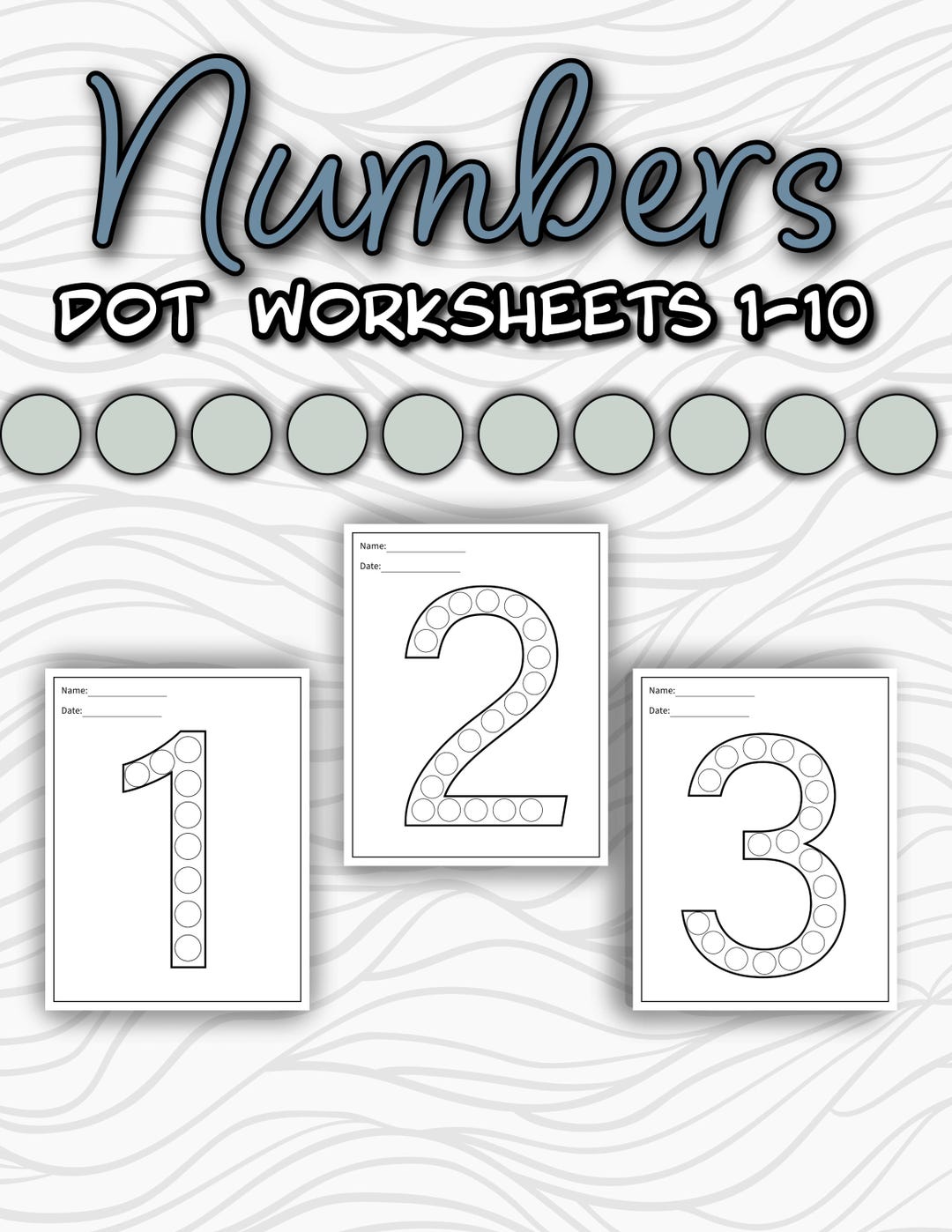 1-10 Numbers Dot Worksheets | Dot Marker Worksheets | Table Top ...