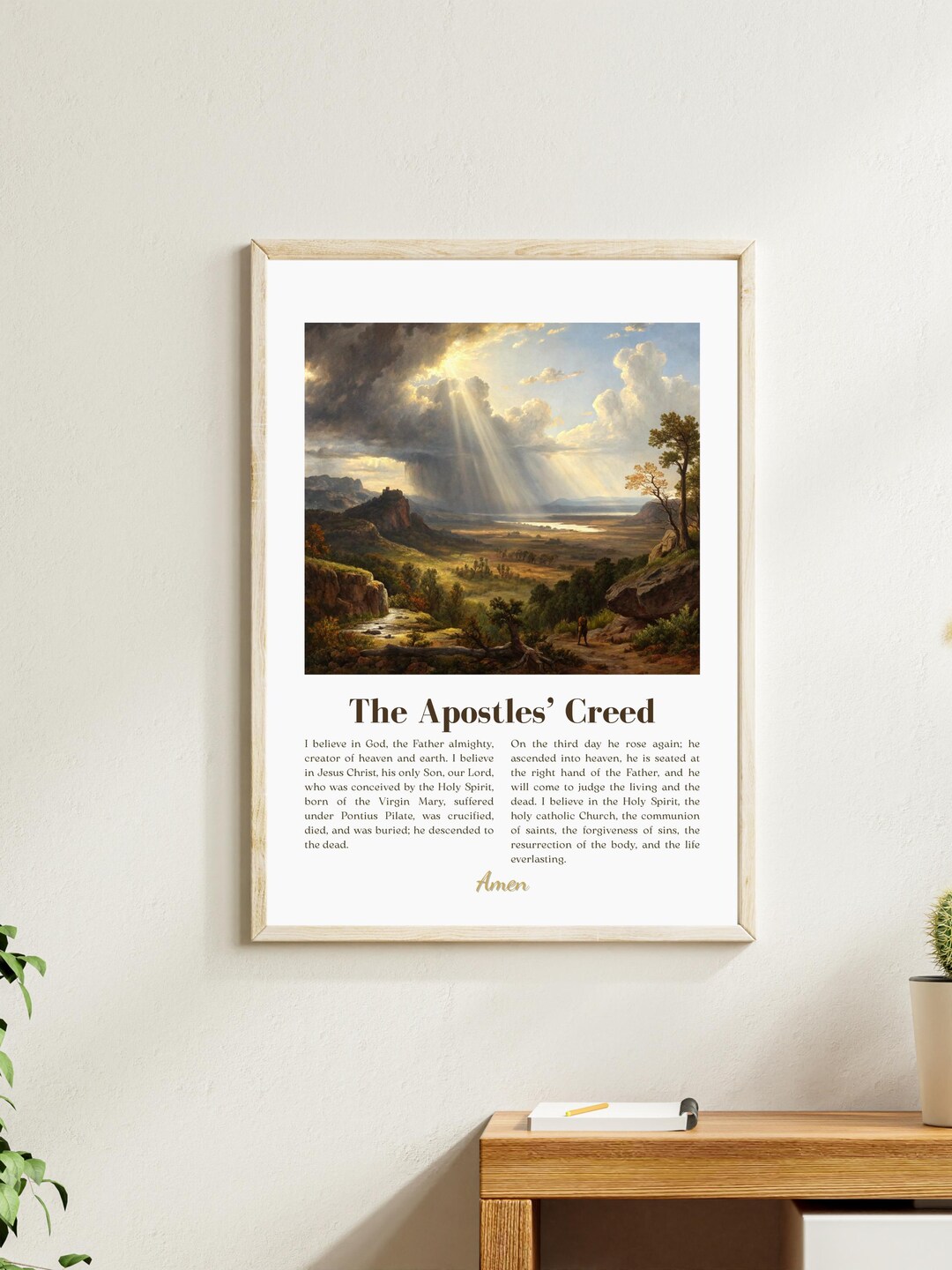 Christian Wall Art Printable – the Apostles’ Creed – Bible Verse Poster ...