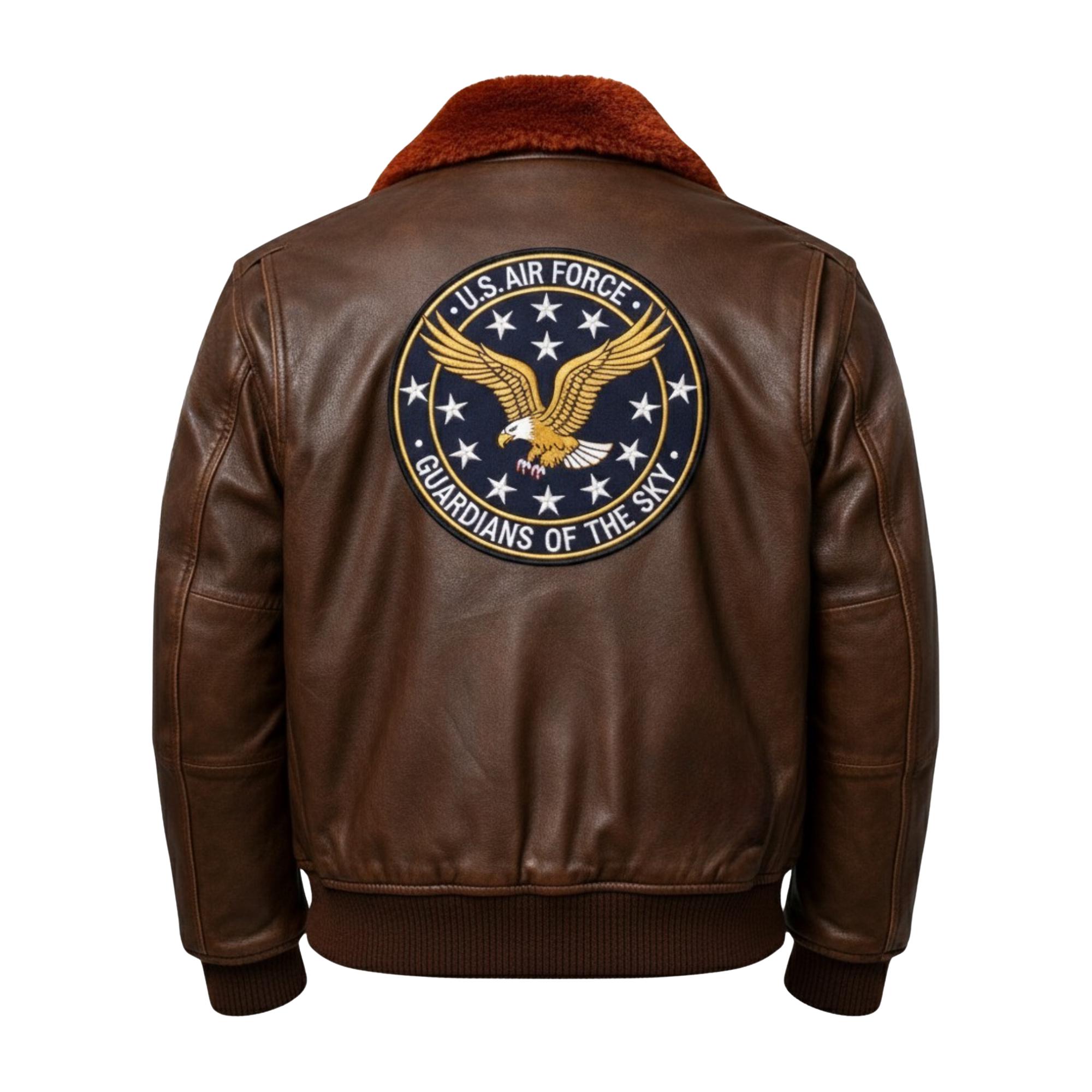 Men's Brown G-1 Cowhide Leather Jacket - USA Distressed Army Stand ...