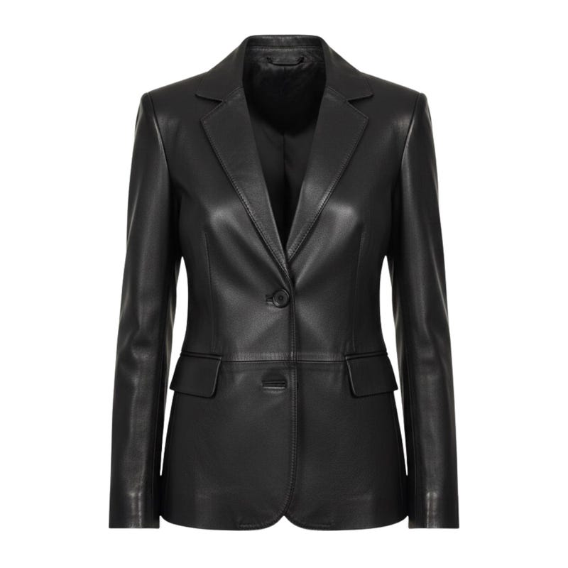 Leather Two Button Coat - Etsy