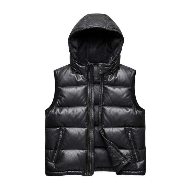 Leather Vest Navy - Etsy