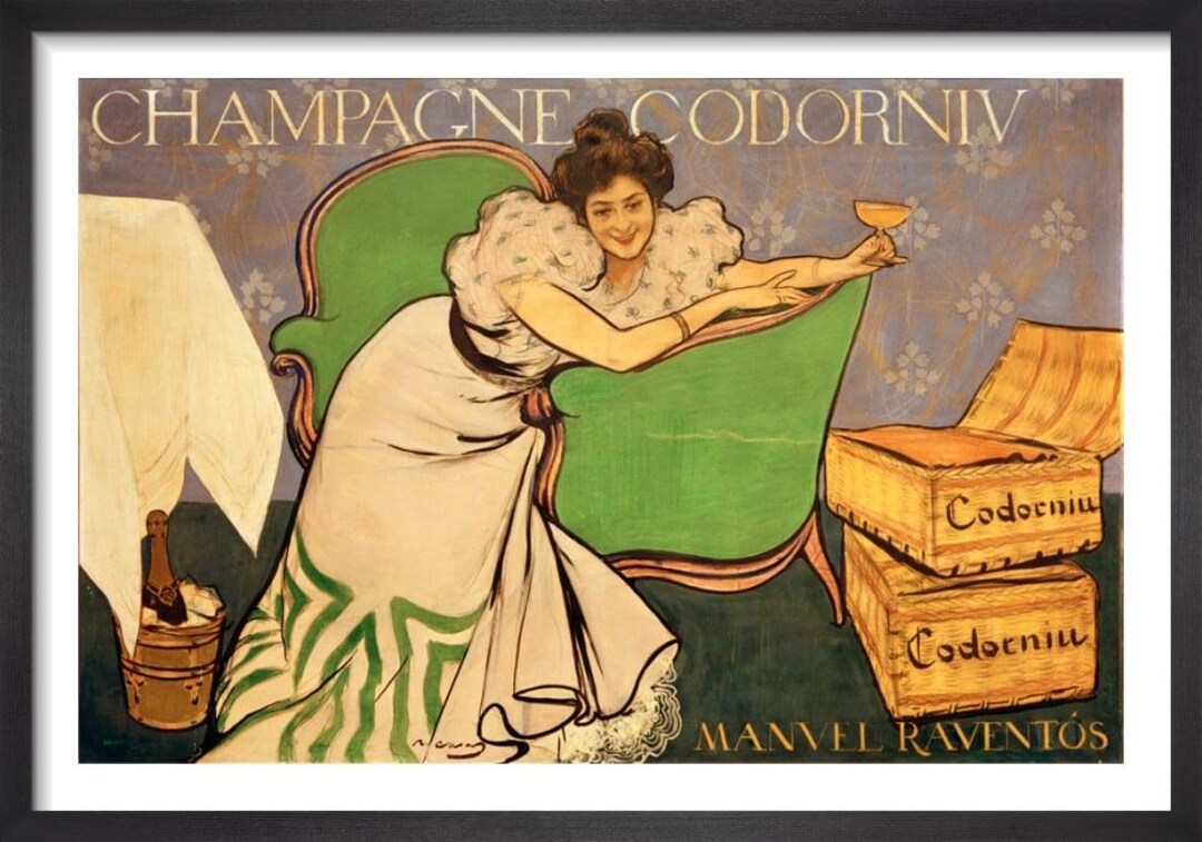 Vintage Champagne Codorniu Poster by Ramon Casas - Etsy