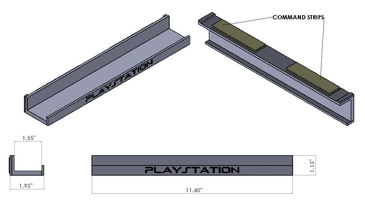 Video Game Console Game Case Wall Display : NON Permanent No Holes to ...