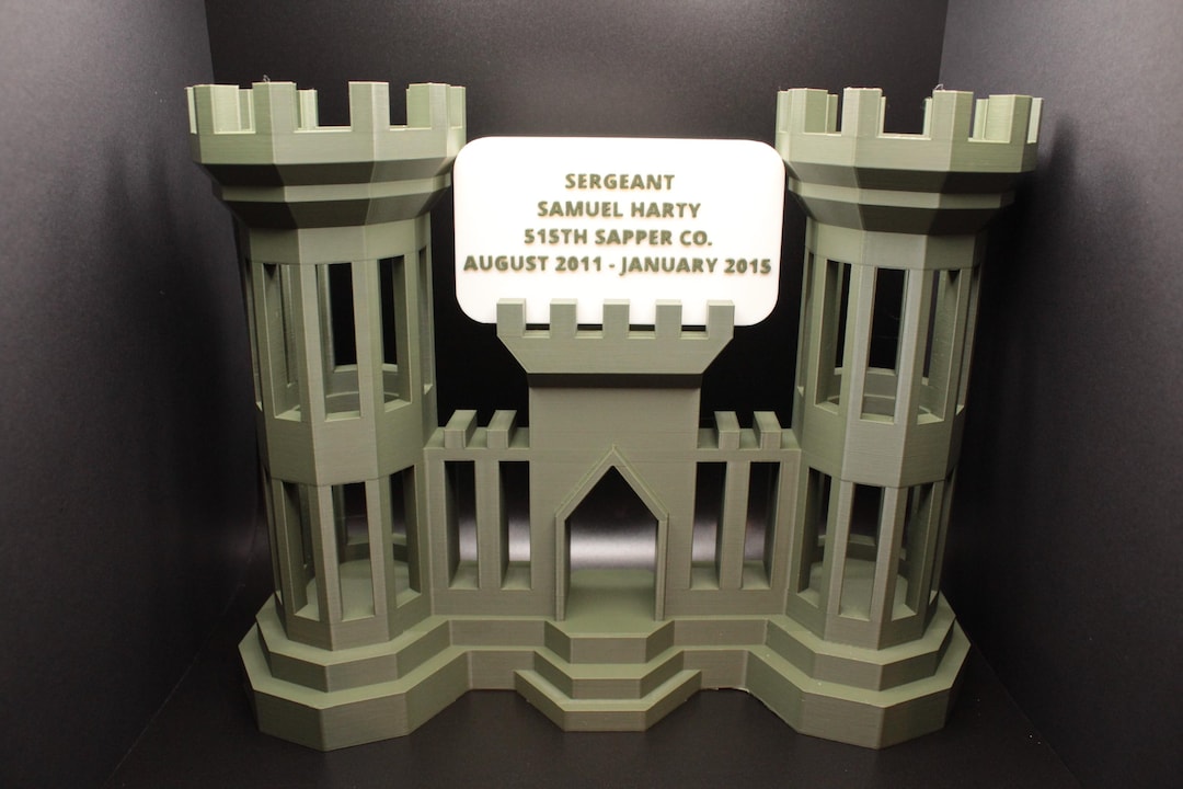 3D Printed Engineer Castle With Custom Name Plate - Etsy