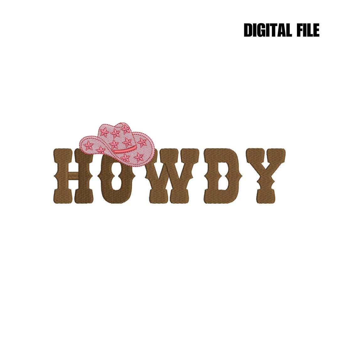 Western Embroidery Design, 3 Sizes, Howdy Embroidery Design, Machine ...