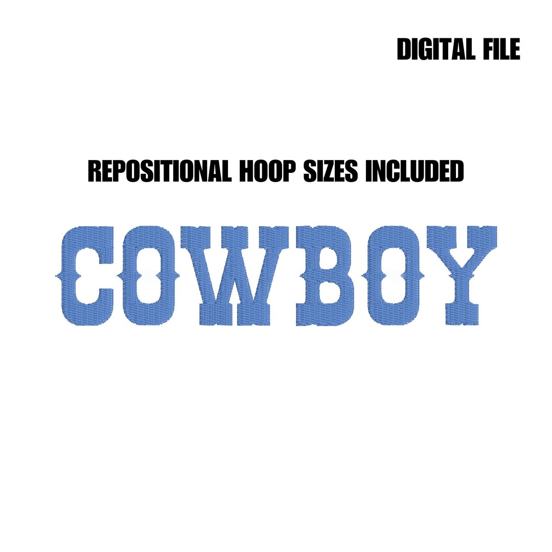 Western Embroidery Design, 3 Sizes, Cowboy Embroidery Design, Machine ...