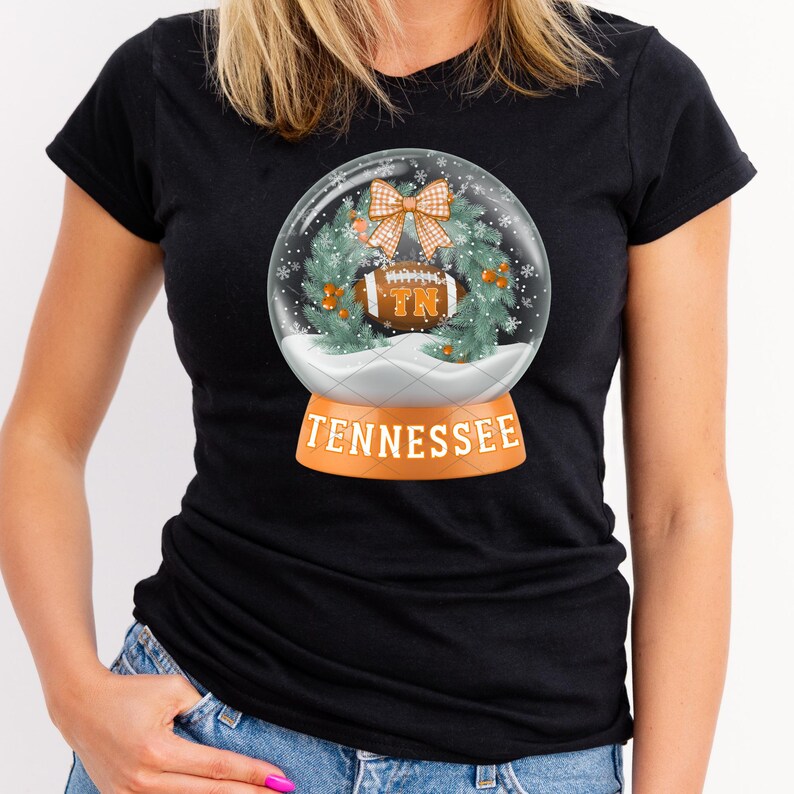 Tennessee Christmas PNG Snow Globe Shirt Design, Boho Football Merry ...
