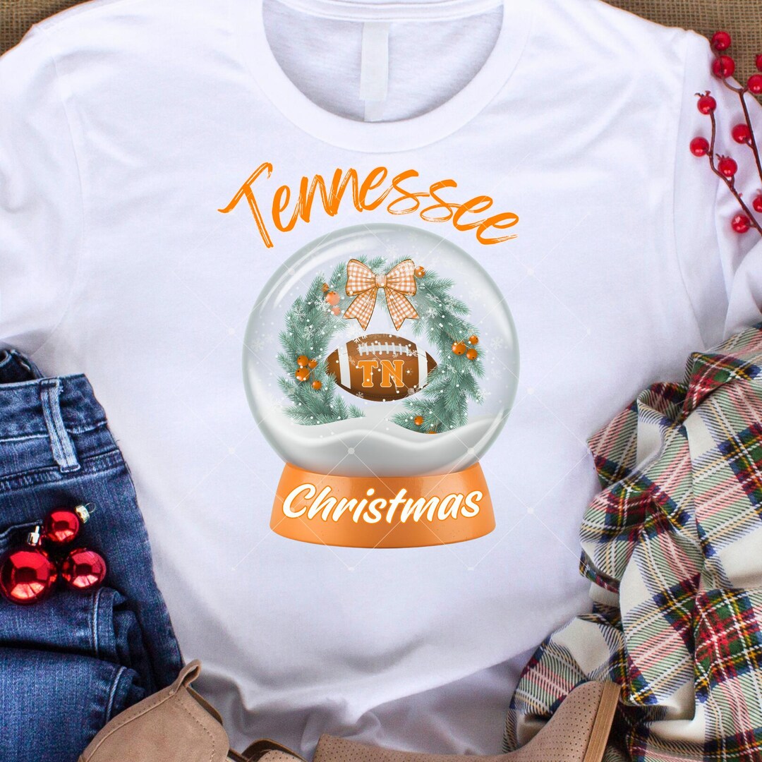 Tennessee Christmas PNG Snow Globe Shirt Design, Boho Football Merry ...