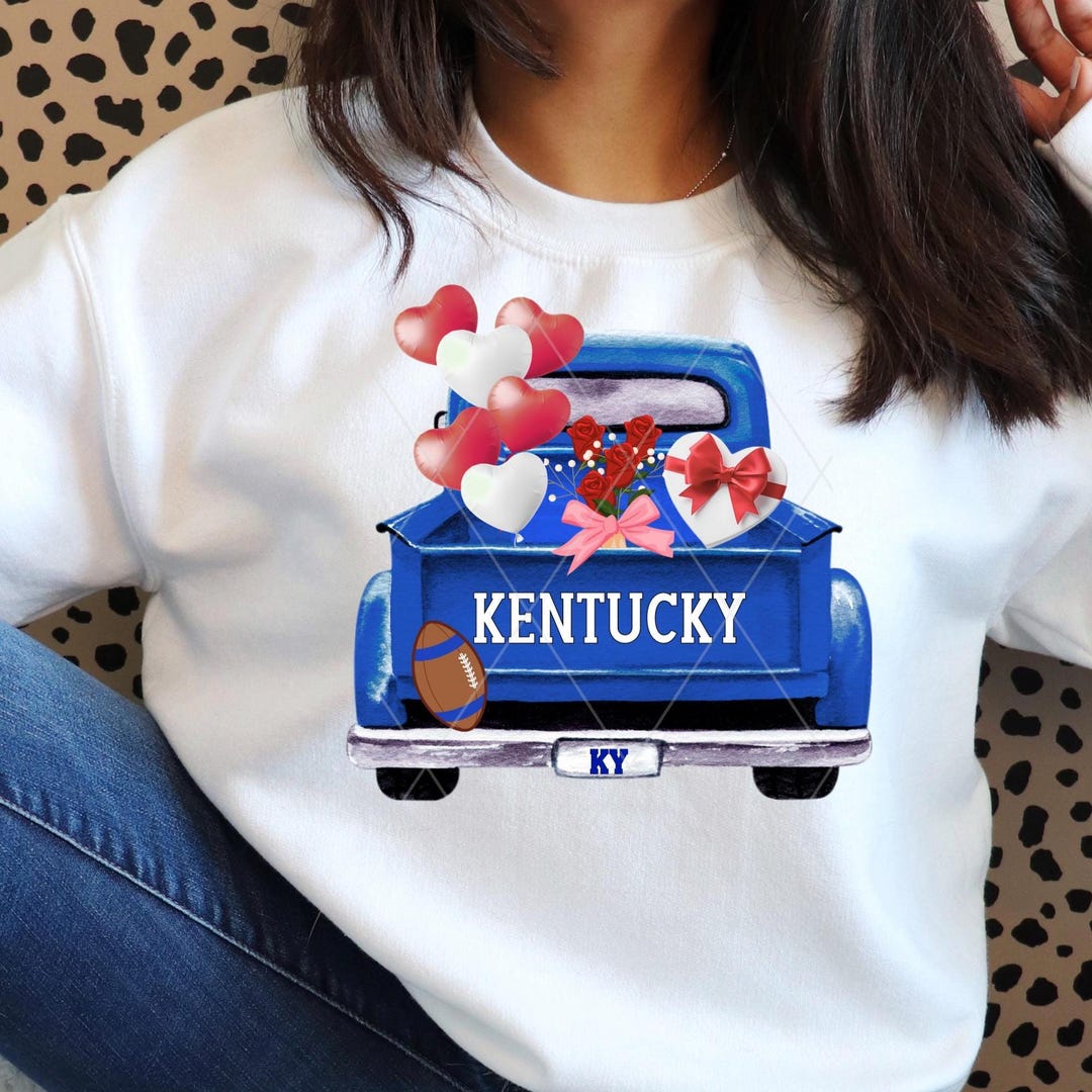 Kentucky Valentines Day Truck PNG Shirt Design, Boho Valentine Football ...