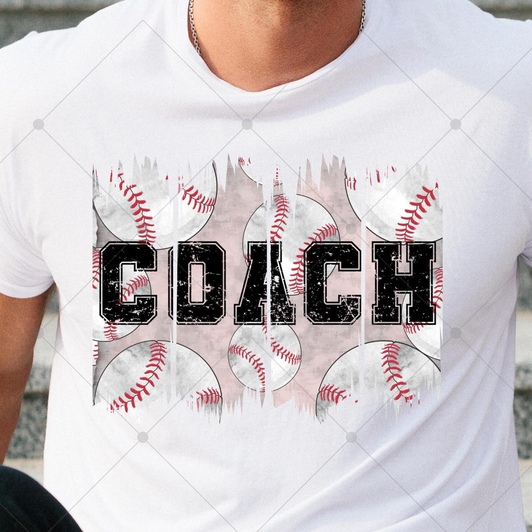 Baseball Coach Distressed Brushstroke Sublimation Shirt Png, Baseball ...