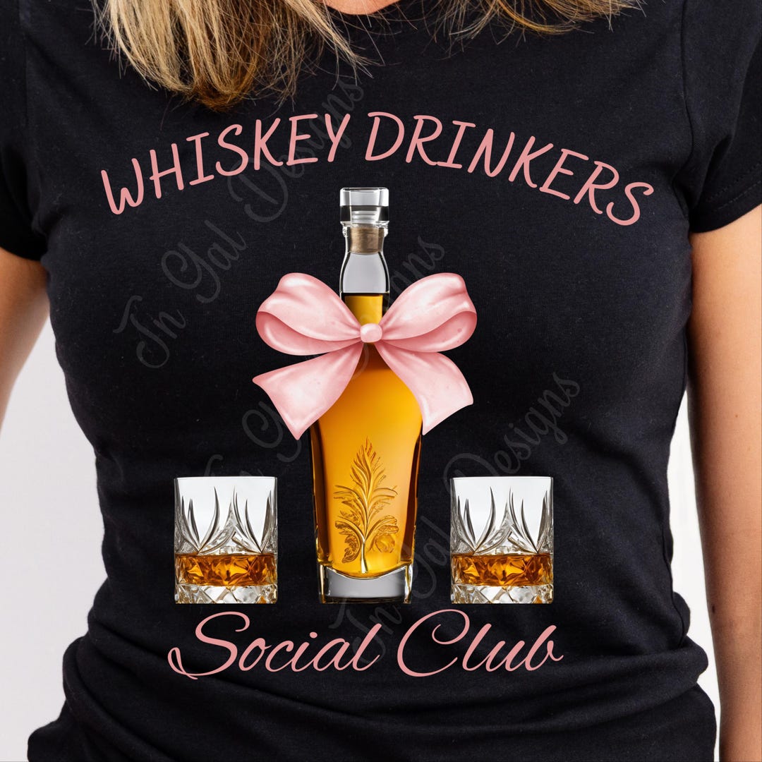 Whiskey Drinkers Social Club Png, Pink Whiskey Coquette Bow Png, Girls ...