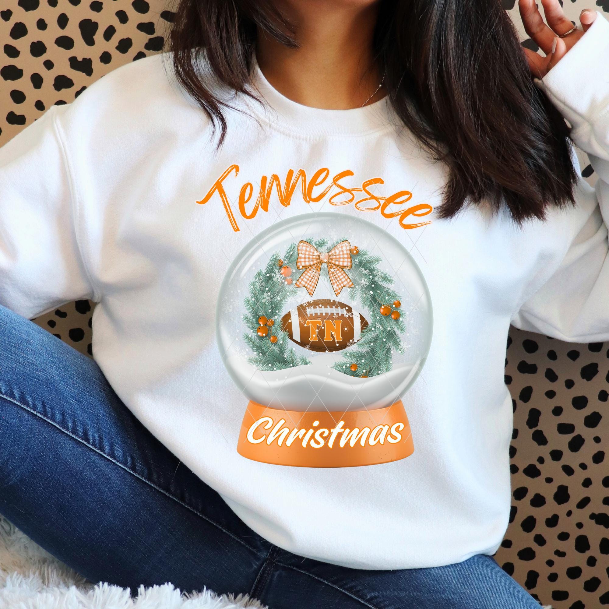 Tennessee Christmas PNG Snow Globe Shirt Design, Boho Football Merry ...