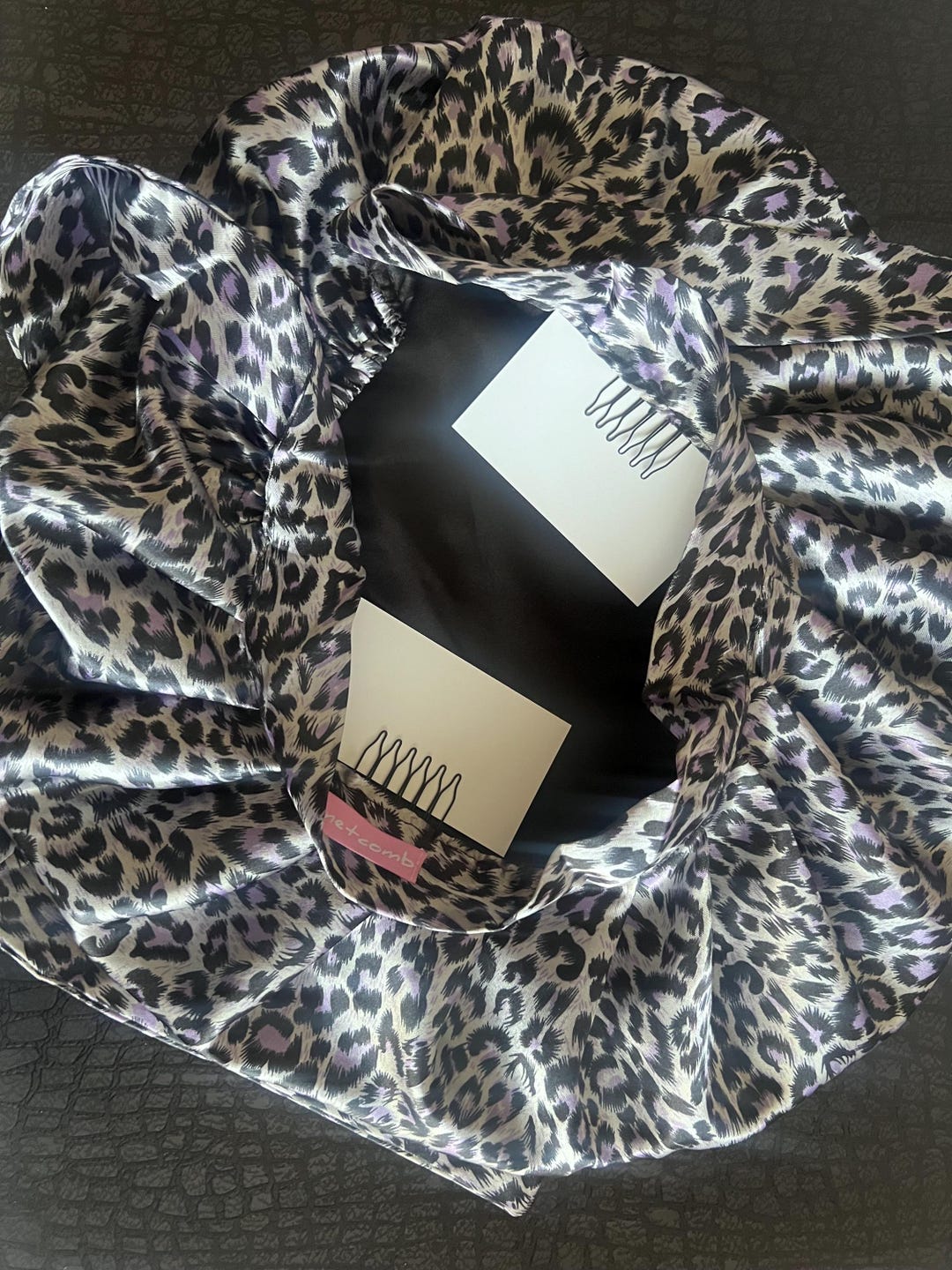 Large Double Satin Bonnet Cheetah Print Nonslip Bonnet With Satin Bow ...