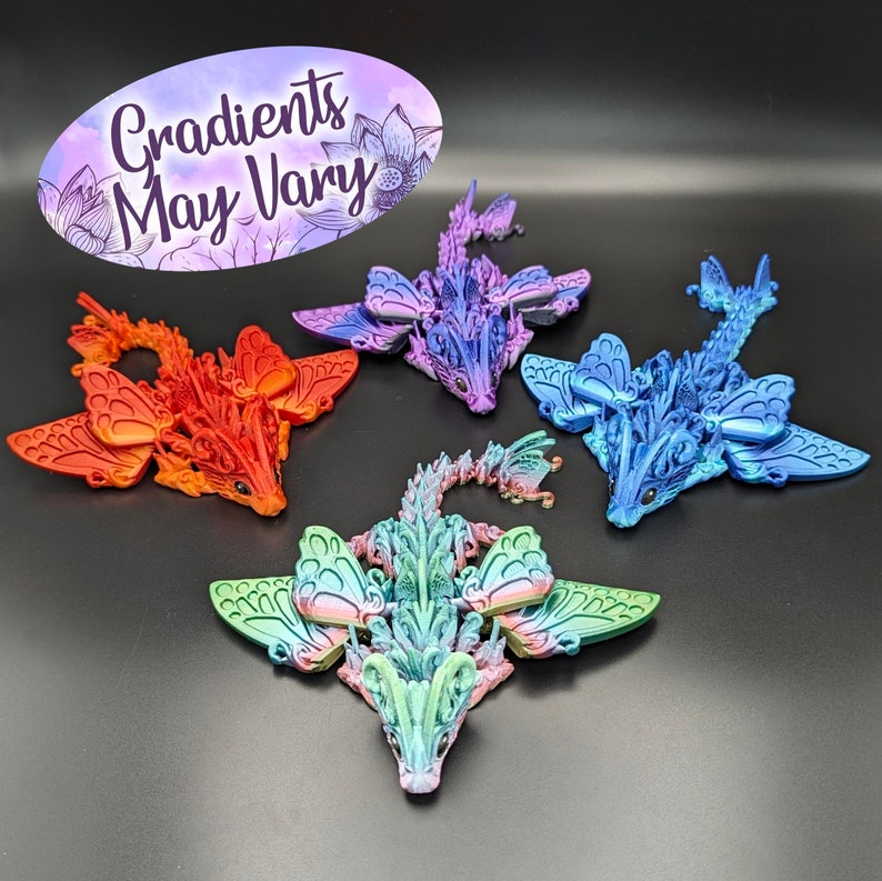 Winged Baby Butterfly Dragons 3D Printed Figurine - Etsy