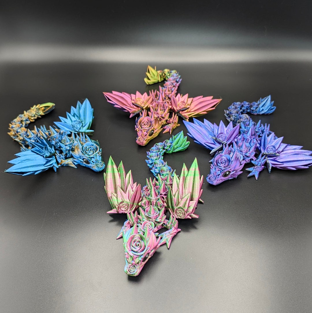 Baby Winged Rose Dragons 3D Printed Figurine - Etsy