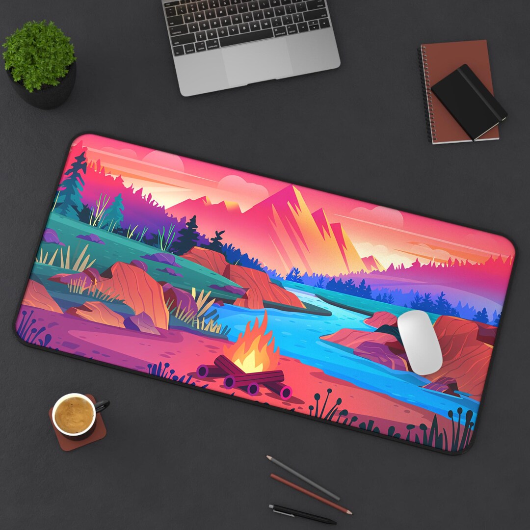 Camp Fire Gaming Mouse Pad, Desk Mat for Gamers, Fire Pit Desk Pad ...