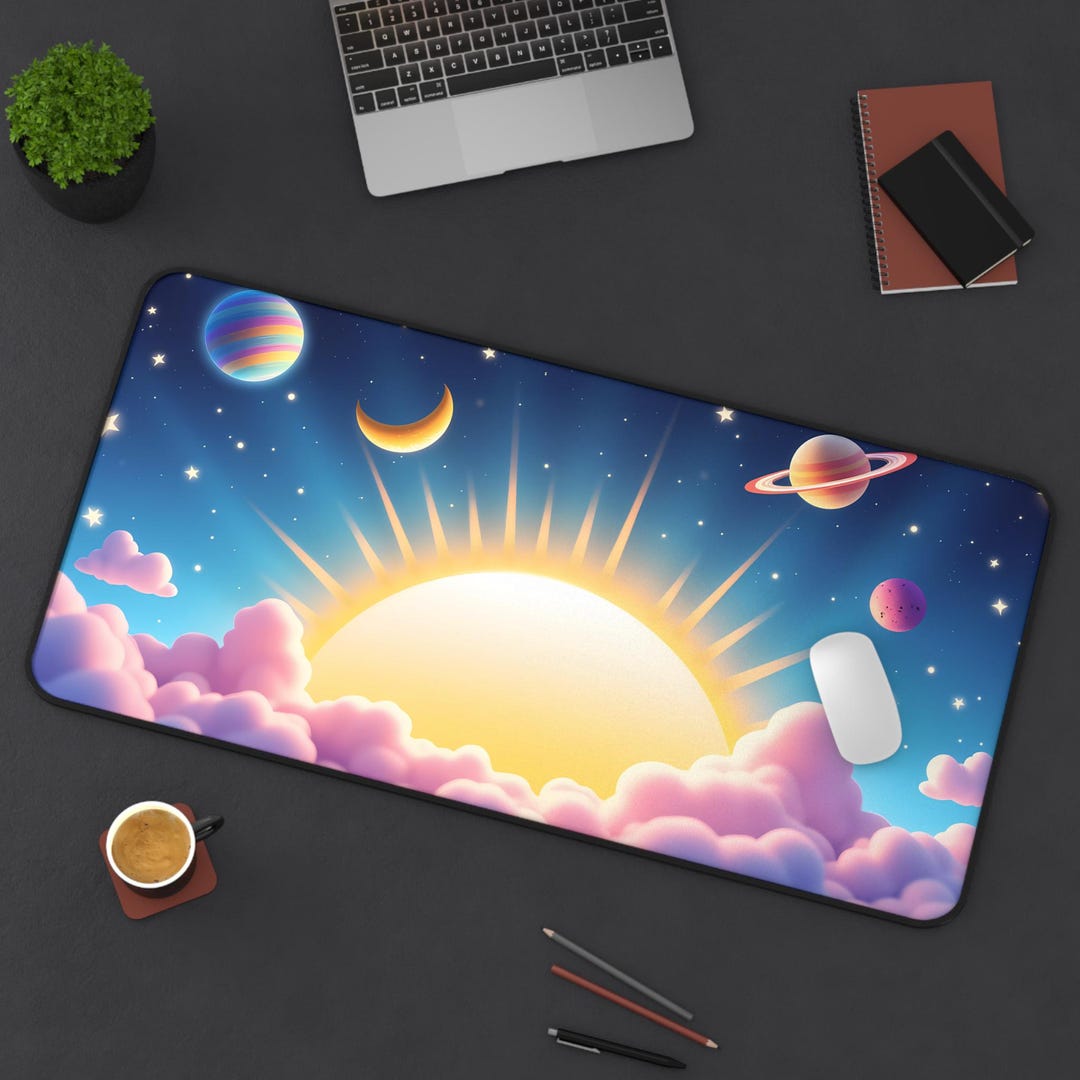 Cute Cloud Mouse Pad Kawaii Desk Pad Cartoon Astral Design Solar Mouse ...