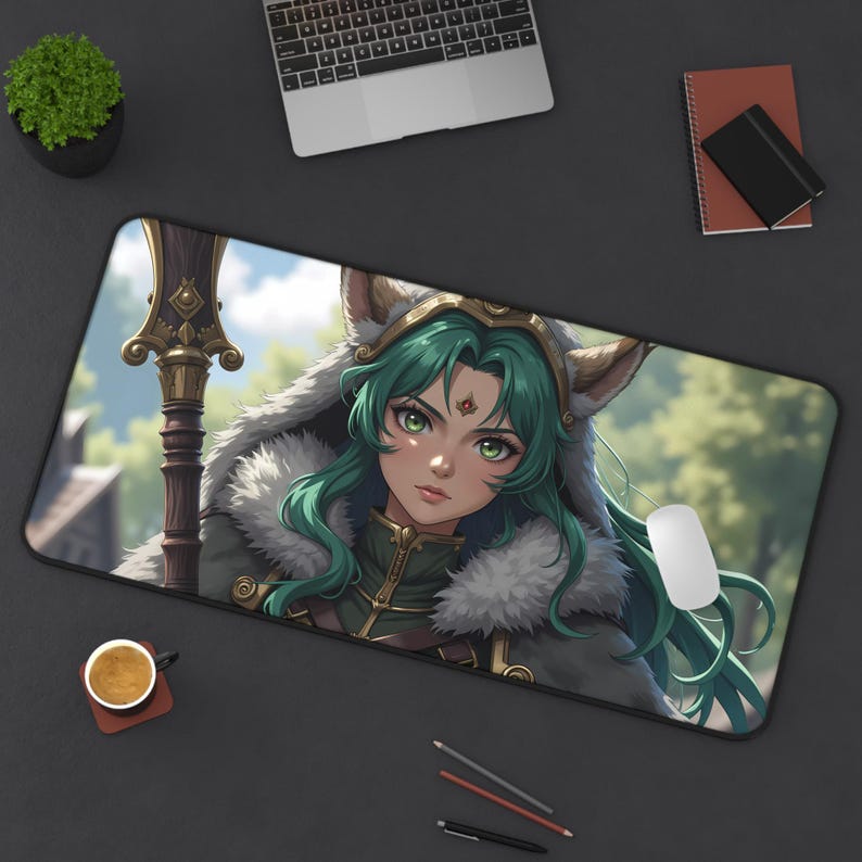 Gaming Mousepad, Druid Anime Girl Desk Mat for PC Gamer, Large Extended ...