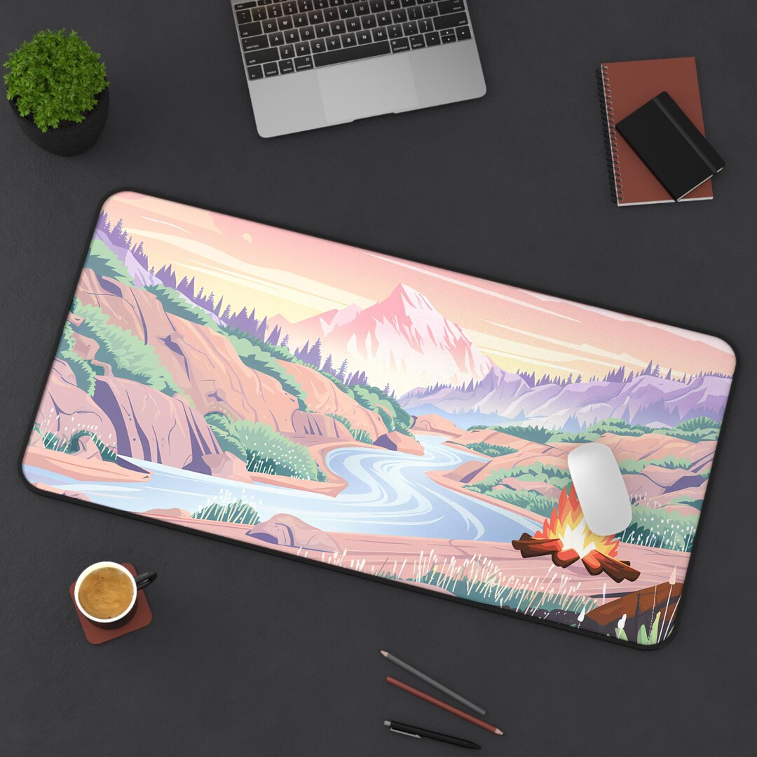 Camp Fire Gaming Mouse Pad, Desk Mat for Gamers, Fire Pit Desk Pad ...