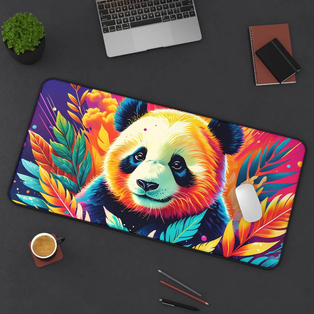 Portrait of Panda Desk Mat, Cute Panda Mouse Pad, Animal Lover Gift ...