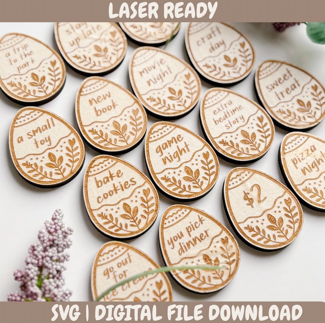 SVG DIGITAL FILE | Easter Egg Tokens | Egg Hunt Prize Fillers | Reward ...