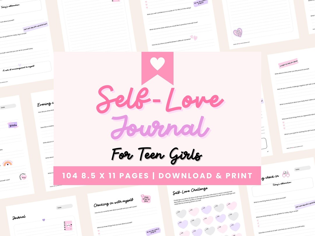 Self-love Printable Journal for Teen Girls, Gratitude and Positive ...