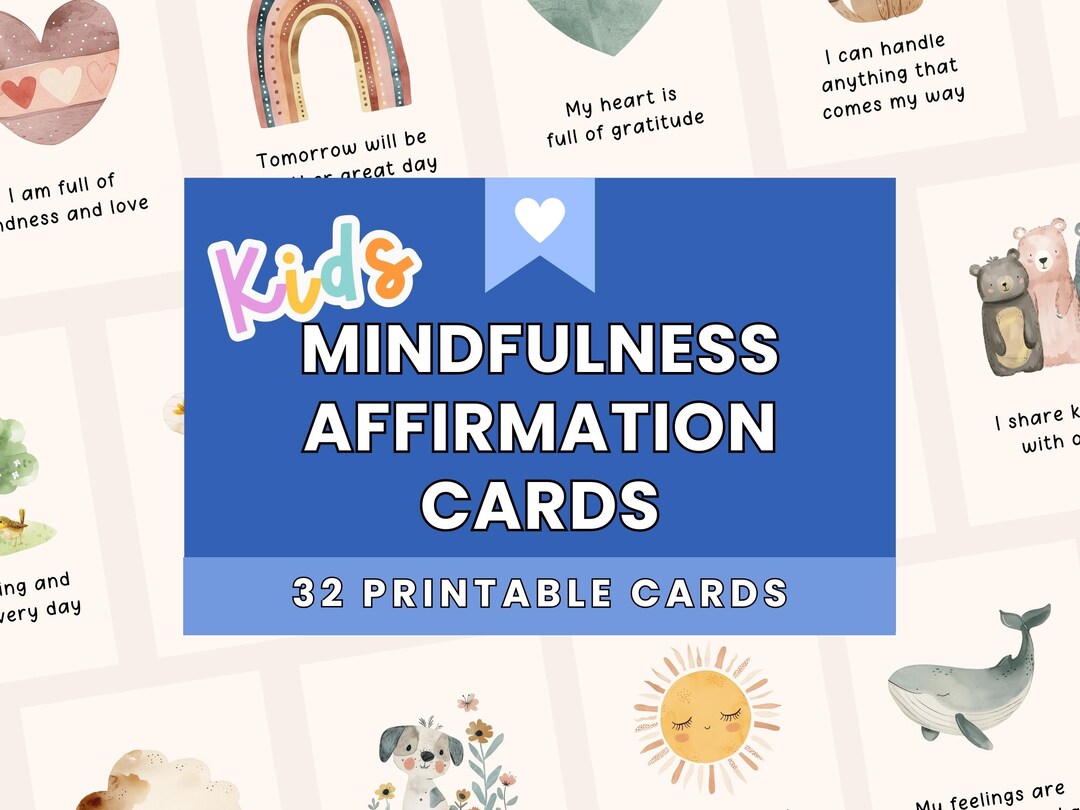 Kids Mindfulness Printable Affirmation Cards, Instant Download Kids ...