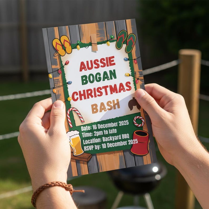 Aussie Bogan Christmas Bash Template Invitation Christmas Party ...