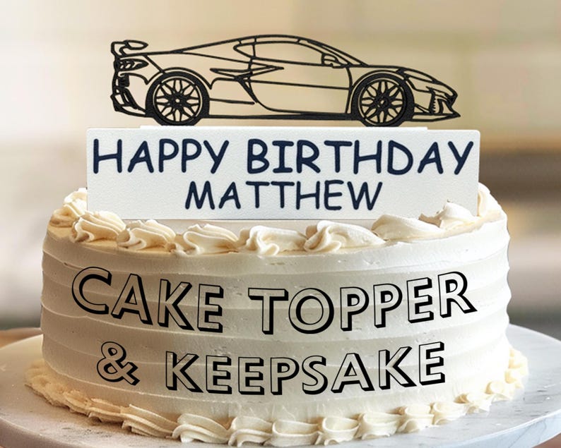 Corvette C8 Z06 Personalized Cake Topper Keepsake Z06 Car Model ...