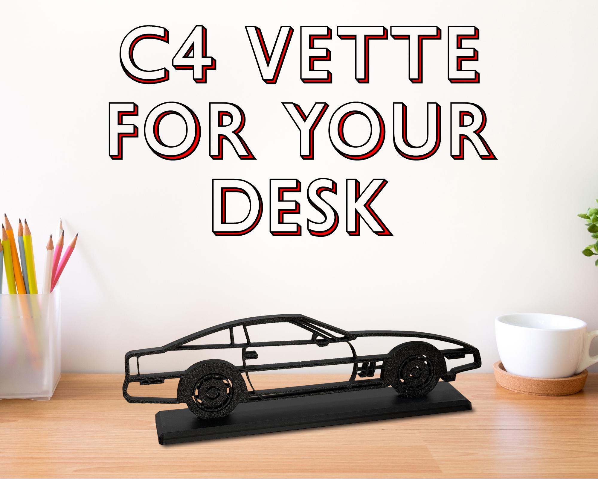 C4 Corvette Model, Corvette Fan, Personalized, Custom, Decor for Office ...