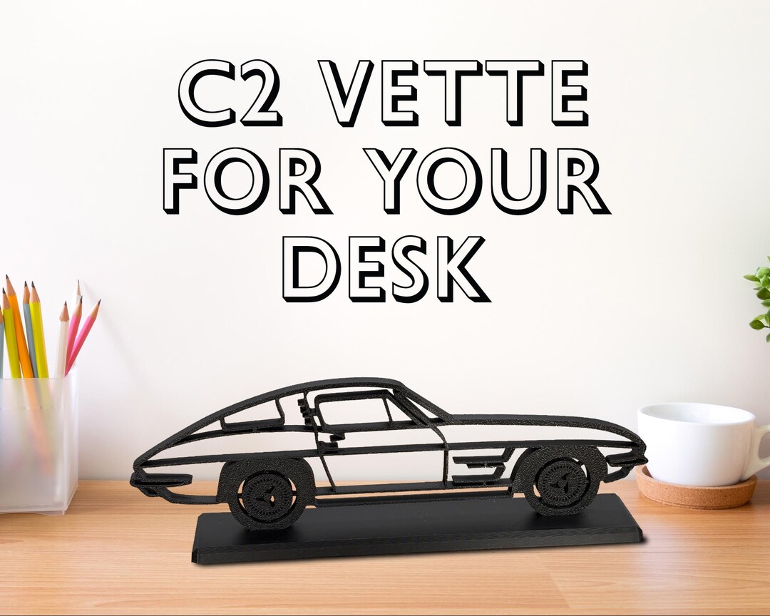 C2 Corvette Model, Corvette Fan, Personalized, Custom, Decor for Office ...