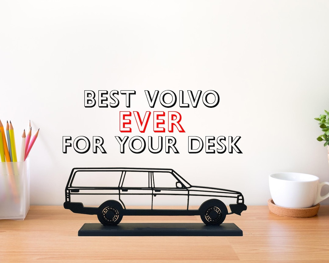 Volvo 240 Wagon Wireframe Model Silhouette Custom Name Desk Decor for ...