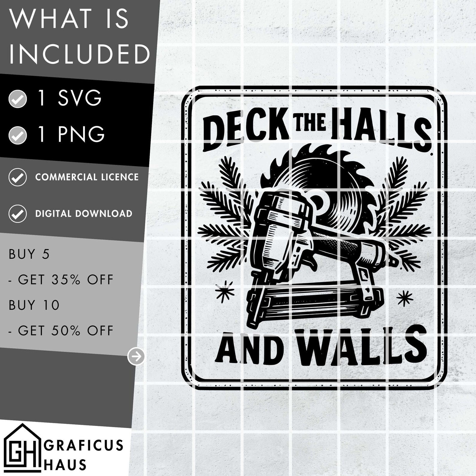 Deck the Halls and Walls Christmas SVG and PNG, Funny Christmas for Men ...